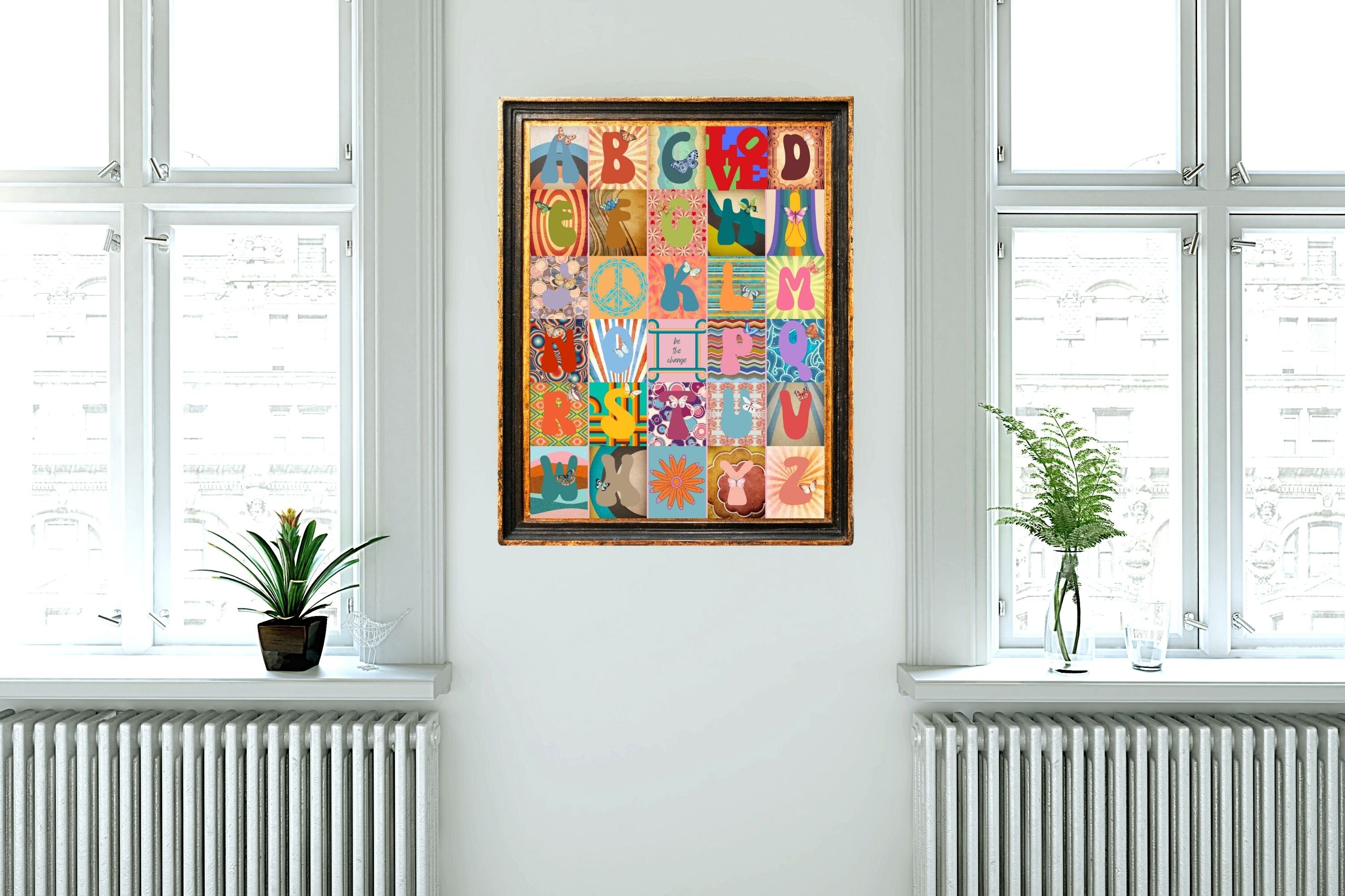 Hippie Boho Butterfly Alphabet Poster Butterfly Wall Art KIDS Playroom ...