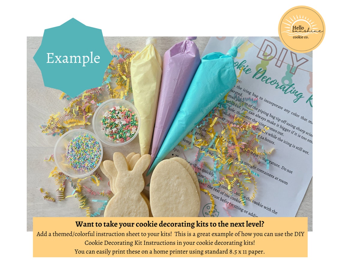 DIY Cookie Decorating Kit Instructions for Easter- Instant Download - Etsy