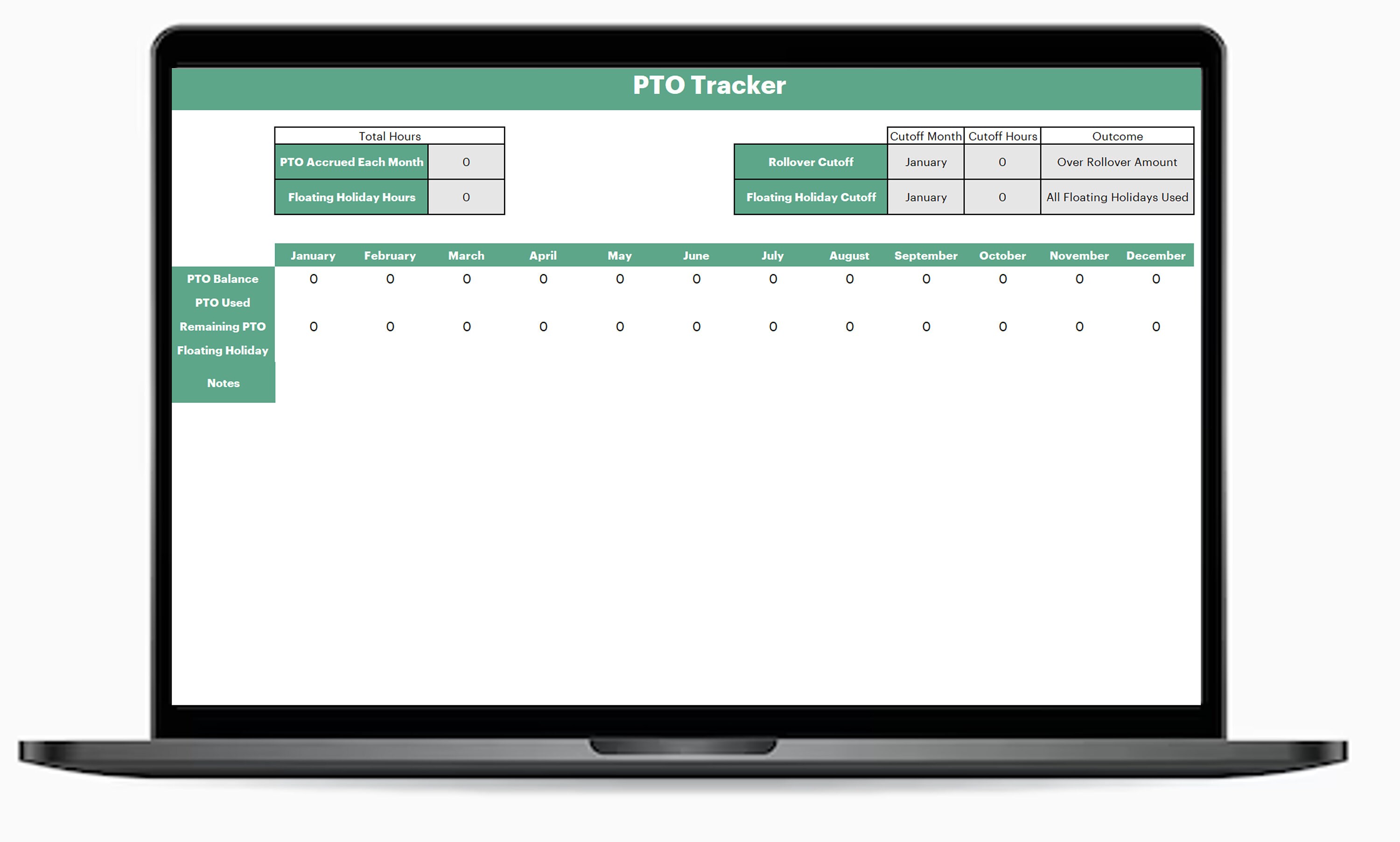 PTO Tracker (google Sheets and Excel) - Etsy
