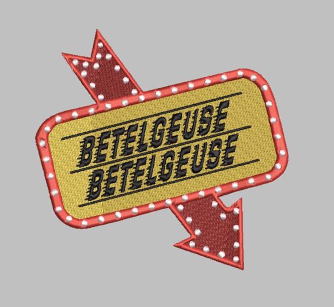 Beetlejuice Betelgeuse Neon Sign Horror Spooky Halloween Patch Pattern ...