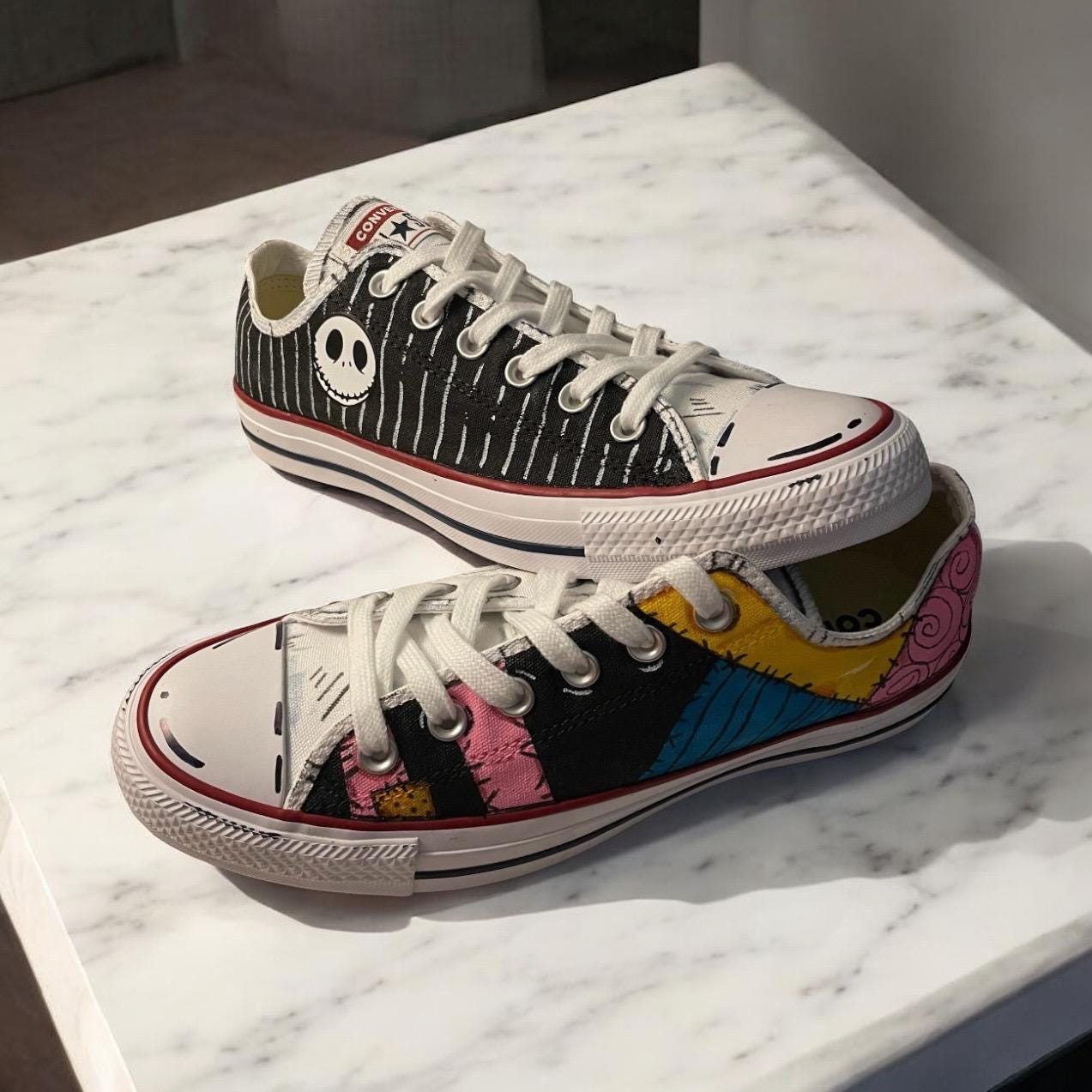 Custom Hand Painted Cel Shaded Cosplay Converse All Star Shoes - Etsy