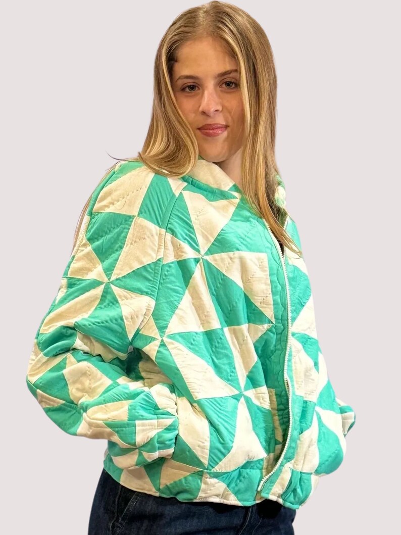 Bomber Jacket Made From a Vintage Hand Stitched Patchwork Quilt - Etsy