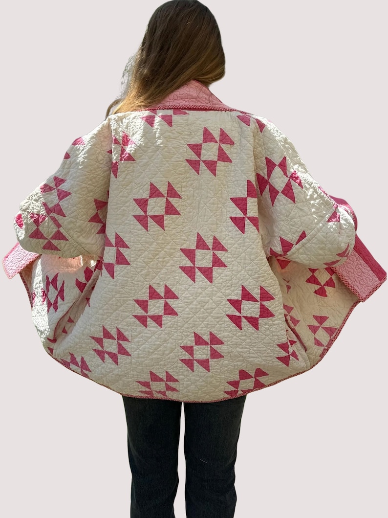Antique Handmade Quilted Patchwork Jacket With Coordinating Two Tone ...