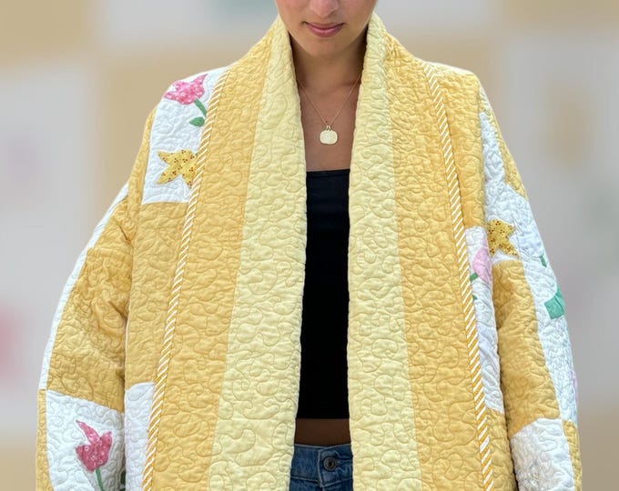 Patchwork Quilted Jacket Made From an Appliquéd Quilt Top - Etsy