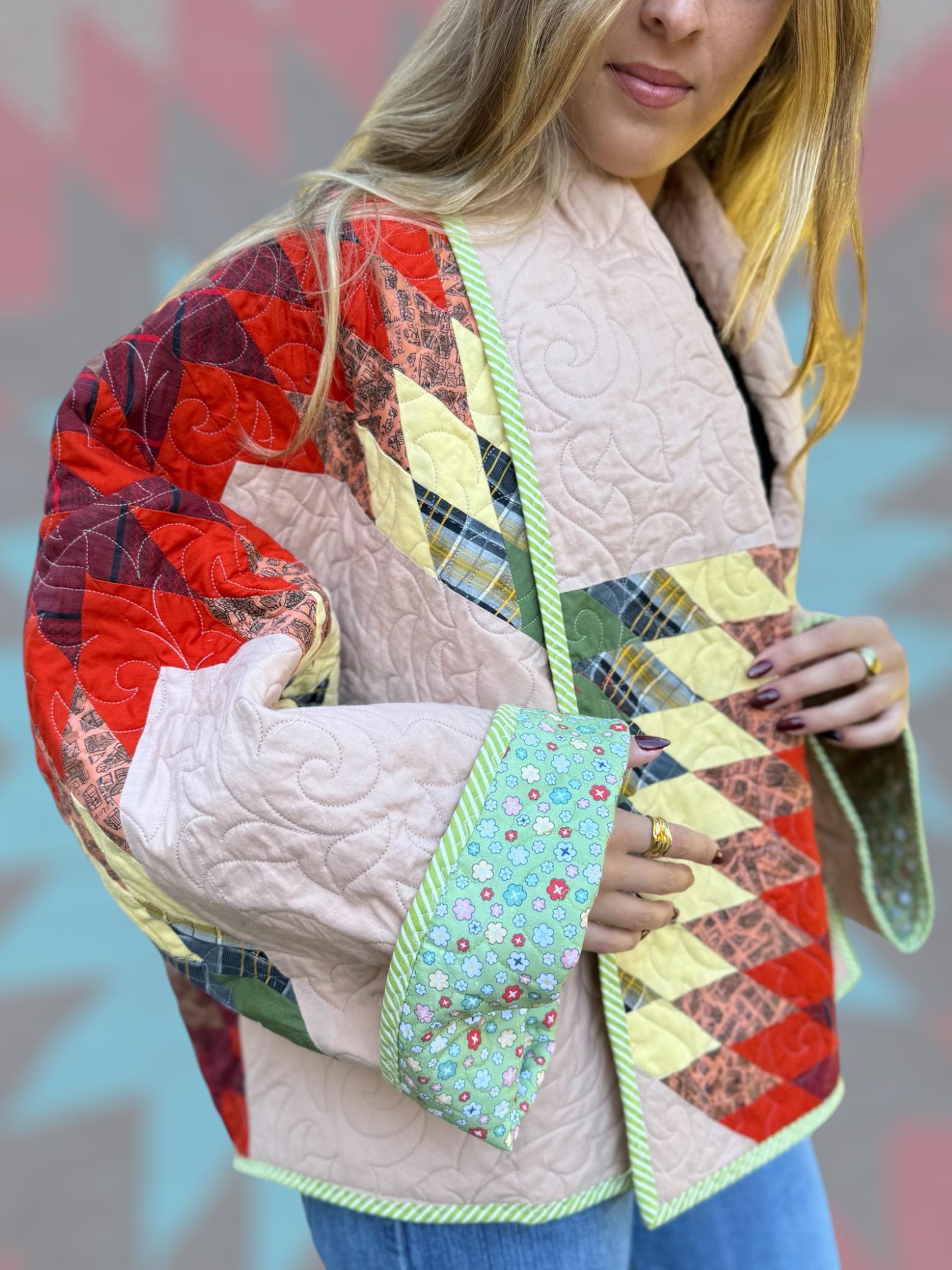 Reversible Quilted Jacket With a lonestar Patchwork Pattern in the ...