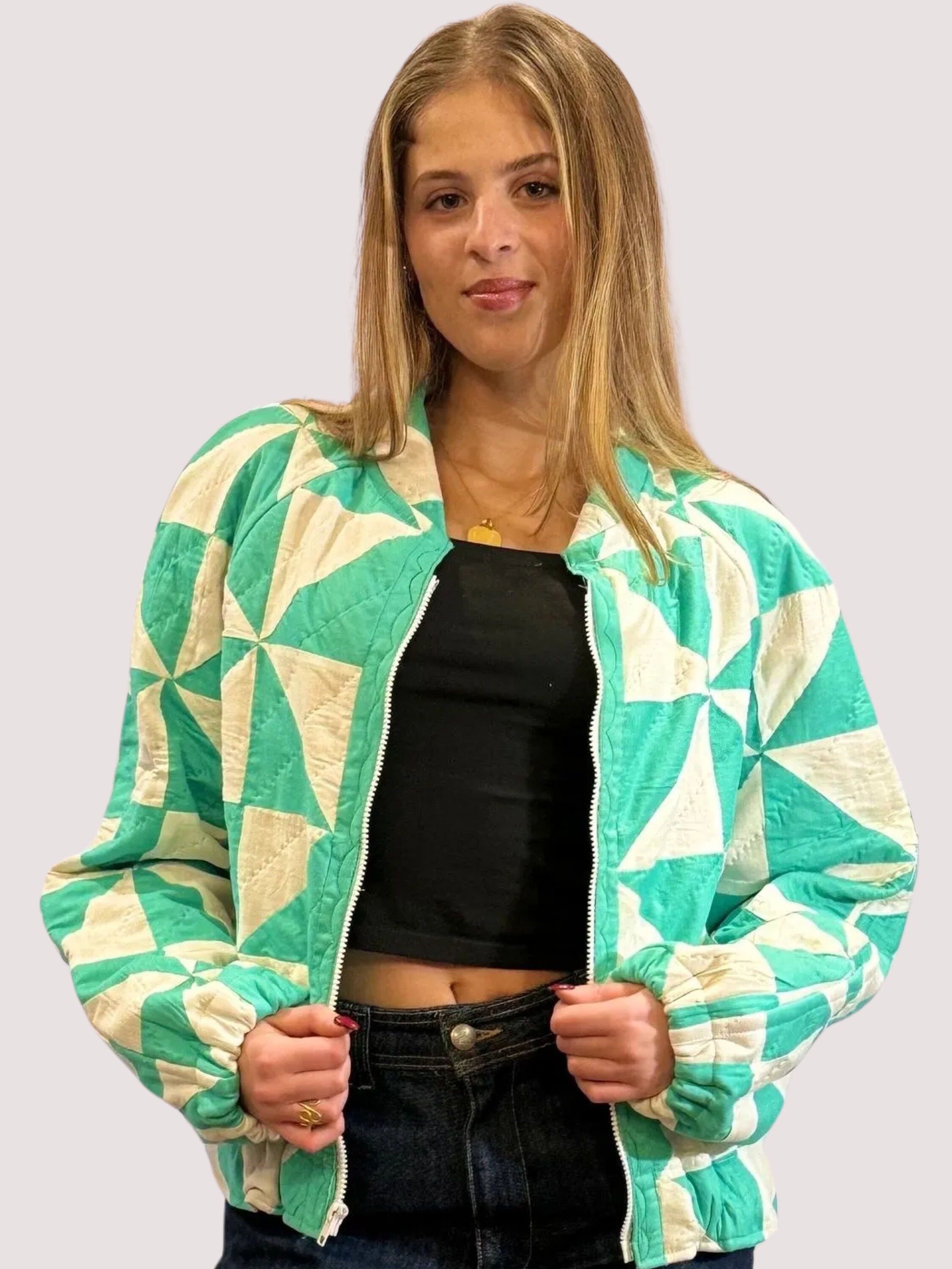 Bomber Jacket Made From a Vintage Hand Stitched Patchwork Quilt - Etsy
