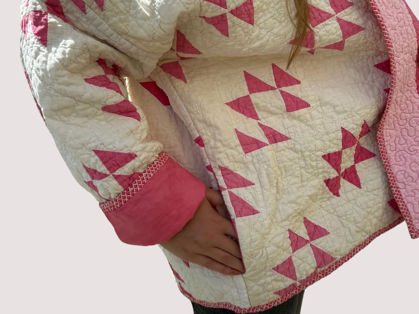 Antique Handmade Quilted Patchwork Jacket With Coordinating Two Tone ...