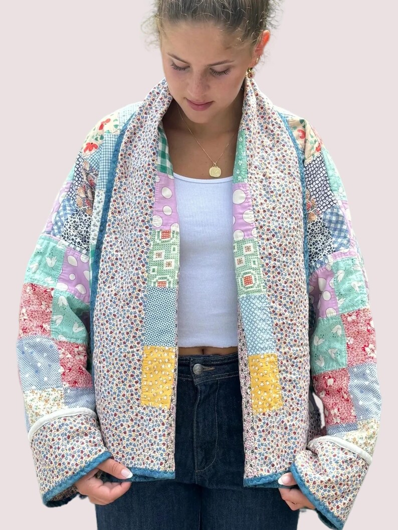 Vintage Quilted Hand Stitched Gingham Patchwork Reversible Jacket - Etsy