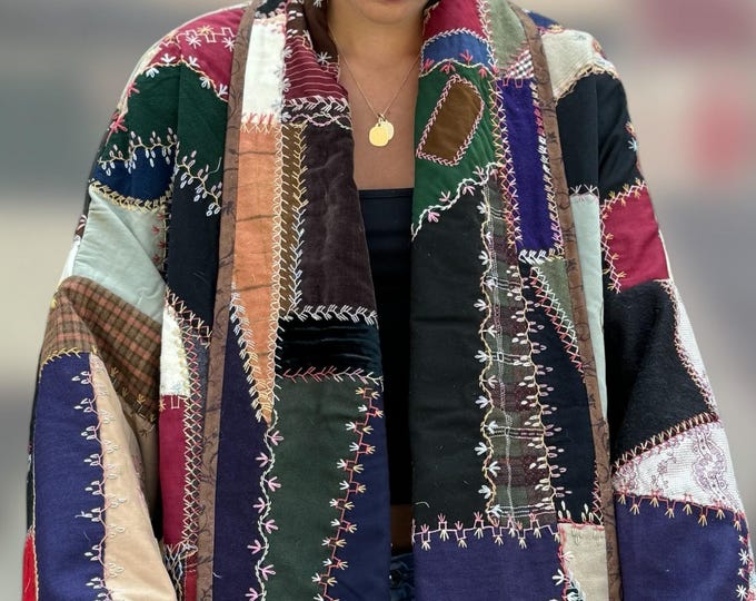 Patchwork Jacket Made From a Vintage/antique “crazy Quilt” Style ...