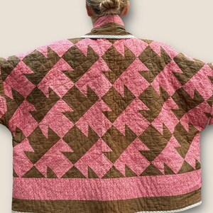 Reversible Quilted Jacket Made From an Antique, Hand Stitched Patchwork ...