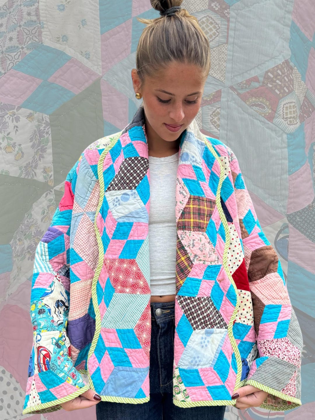 Reversible Quilted Jacket in the heather Style With Scalloped Edging ...