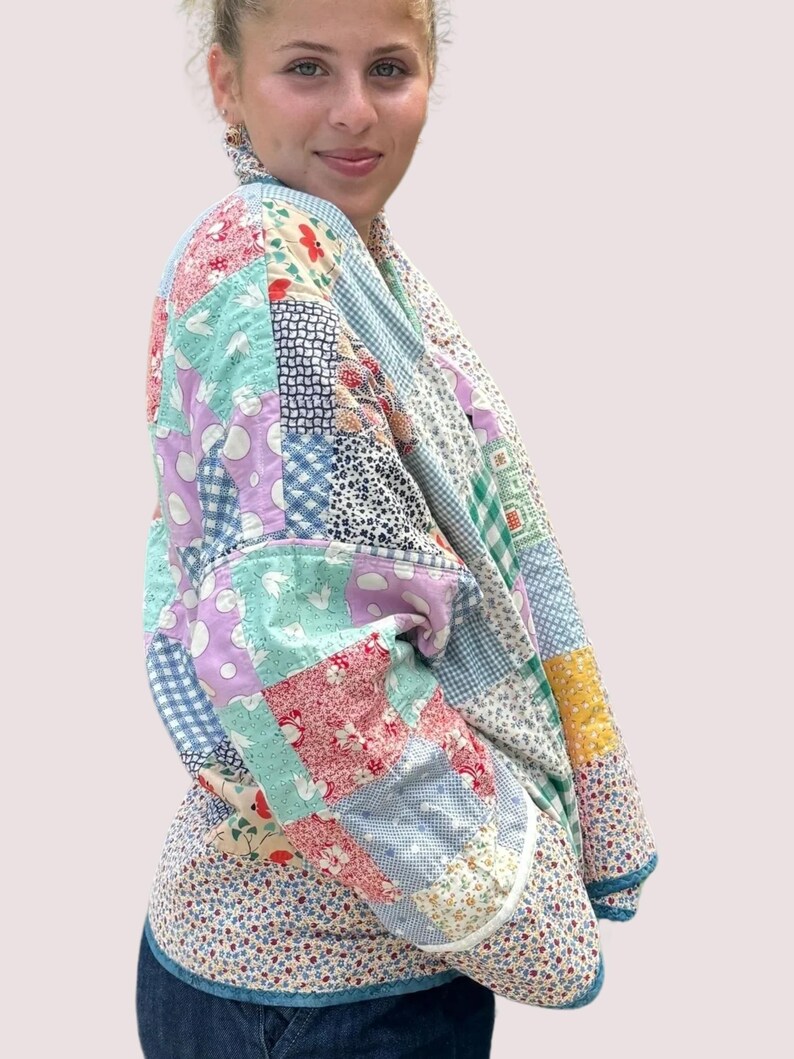 Vintage Quilted Hand Stitched Gingham Patchwork Reversible Jacket - Etsy