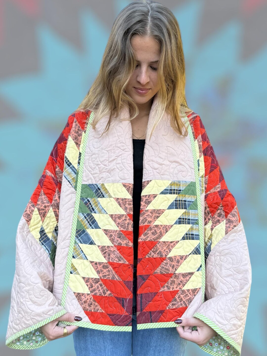 Reversible Quilted Jacket With a “lonestar” Patchwork Pattern in the ...