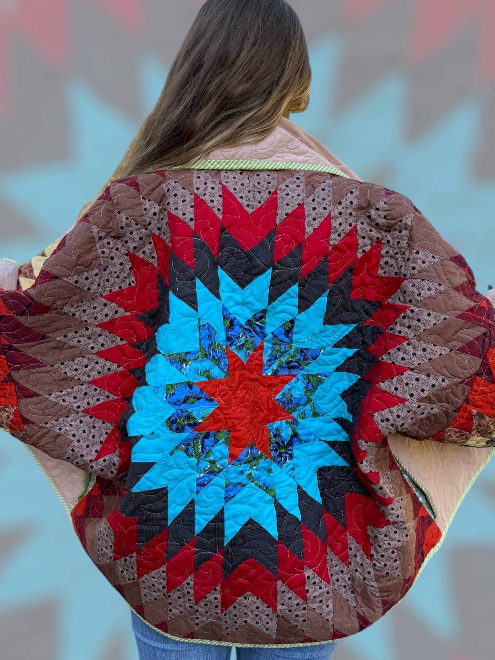 Reversible Quilted Jacket With a lonestar Patchwork Pattern in the ...