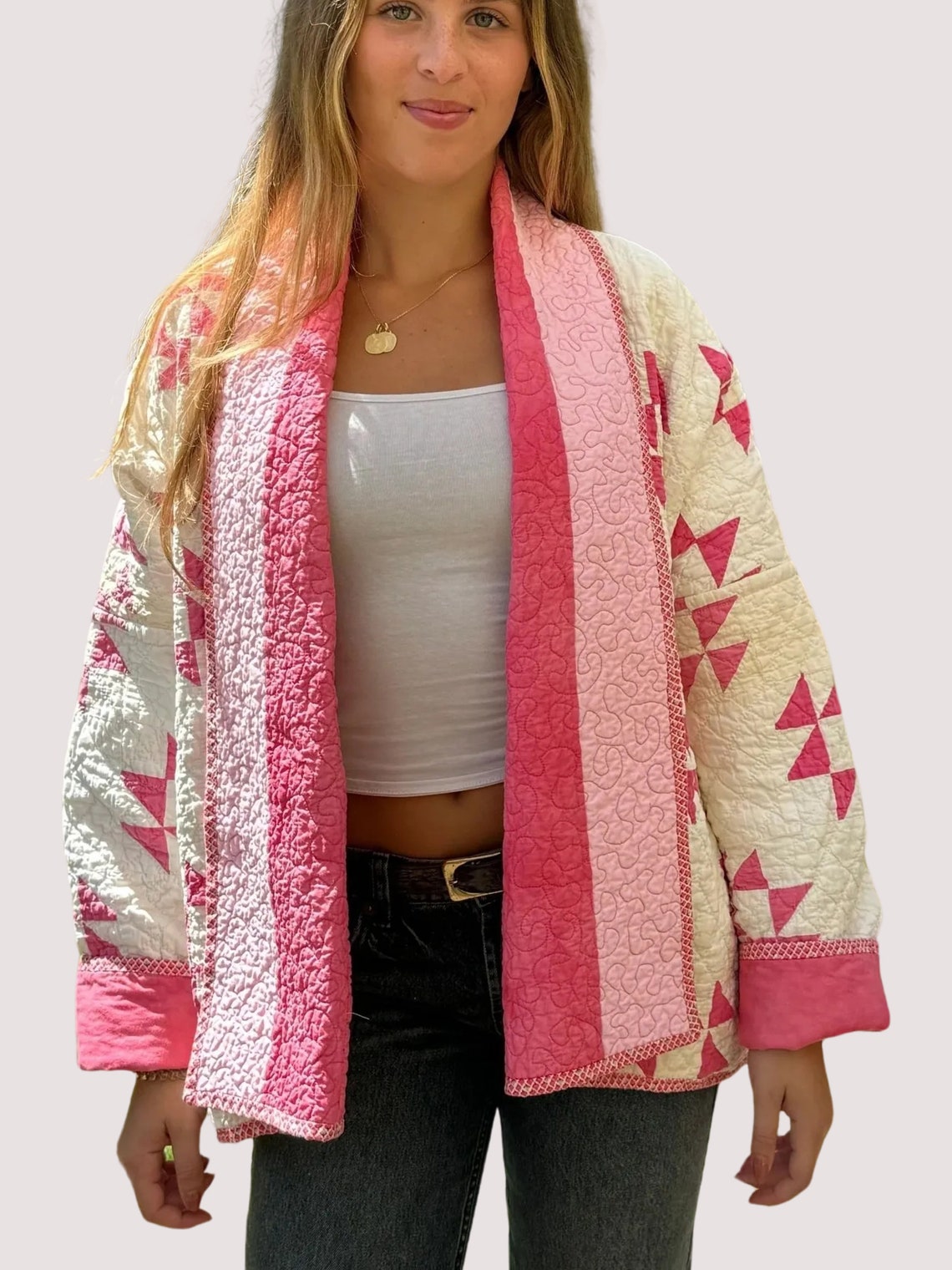 Antique Handmade Quilted Patchwork Jacket With Coordinating Two Tone ...