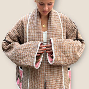 Reversible Quilted Jacket Made From an Antique, Hand Stitched Patchwork ...