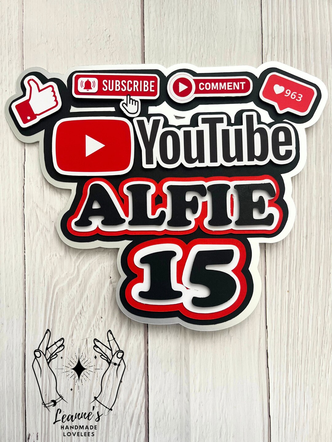 Youtube Themed Cake Topper - Etsy UK