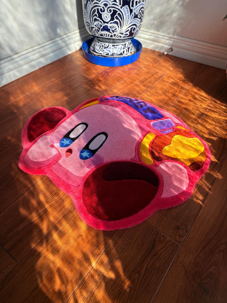 Handmade Kirby Tufted Rug | Anime Room Decor - Etsy
