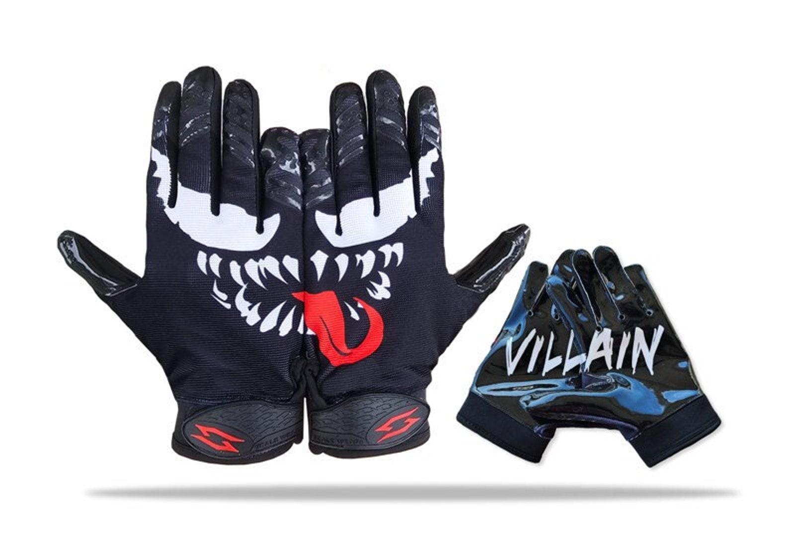 Scale Wear Villian Football Receiver Gloves Elite Sticky Tacky Pro Grip ...