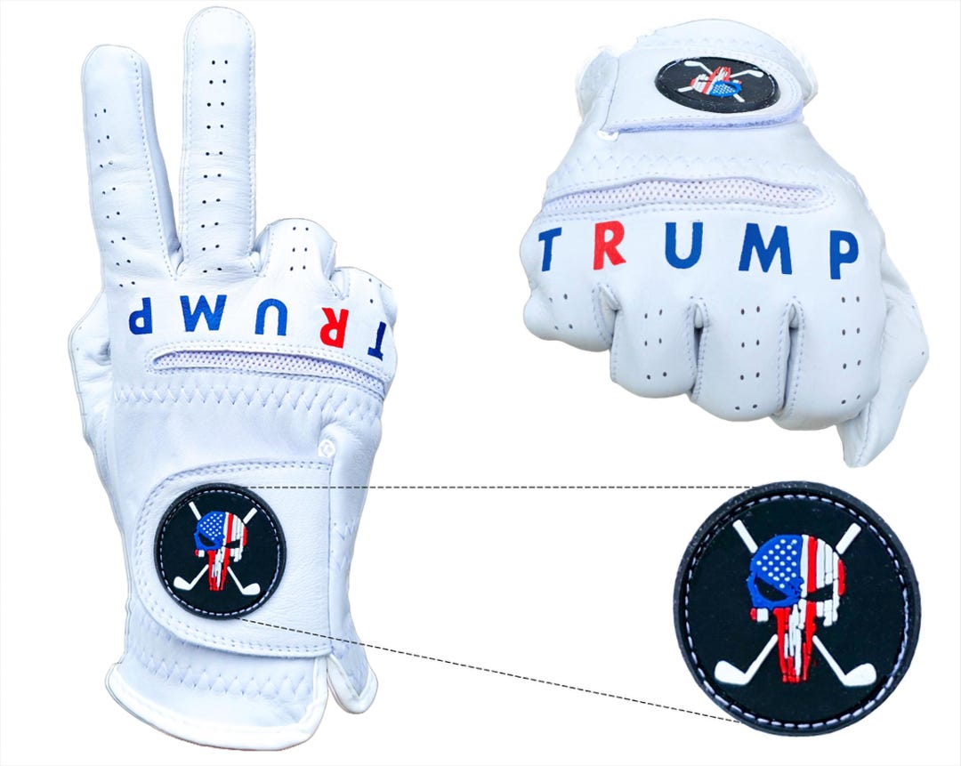 Trump Skull Golf Glove, 100% Cabretta Leather, MAGA Political Gift - Etsy