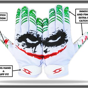 Scale Wear Jester Joker Football Receiver Gloves Elite Sticky Tacky Pro ...