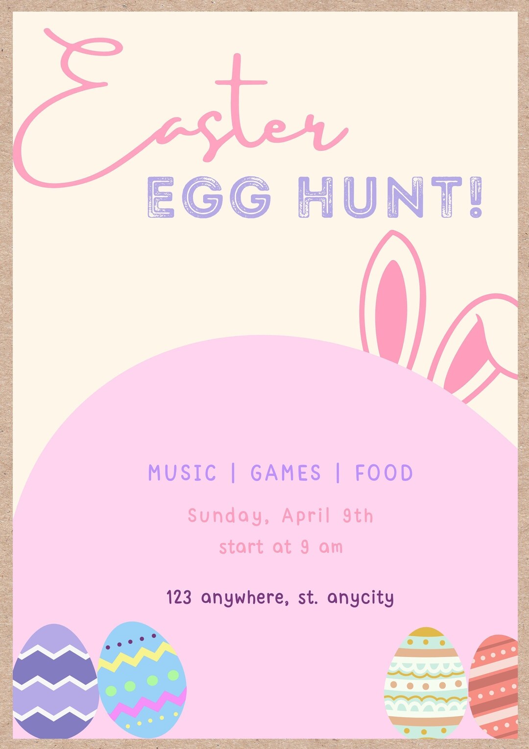 Printable Easter Egg Hunt Invitation Digtial Download Print ...