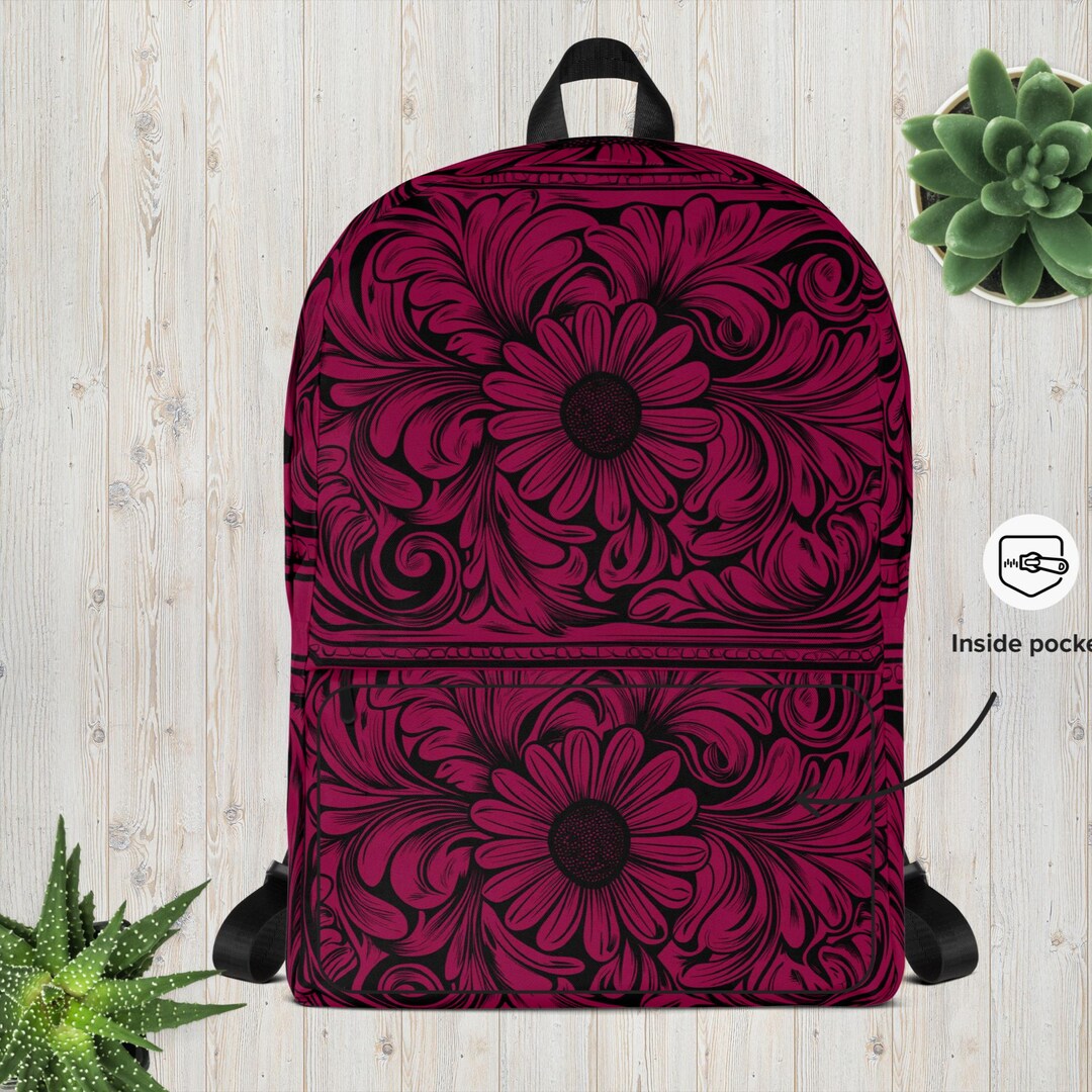 Western Leather Tooled - Backpack - Etsy