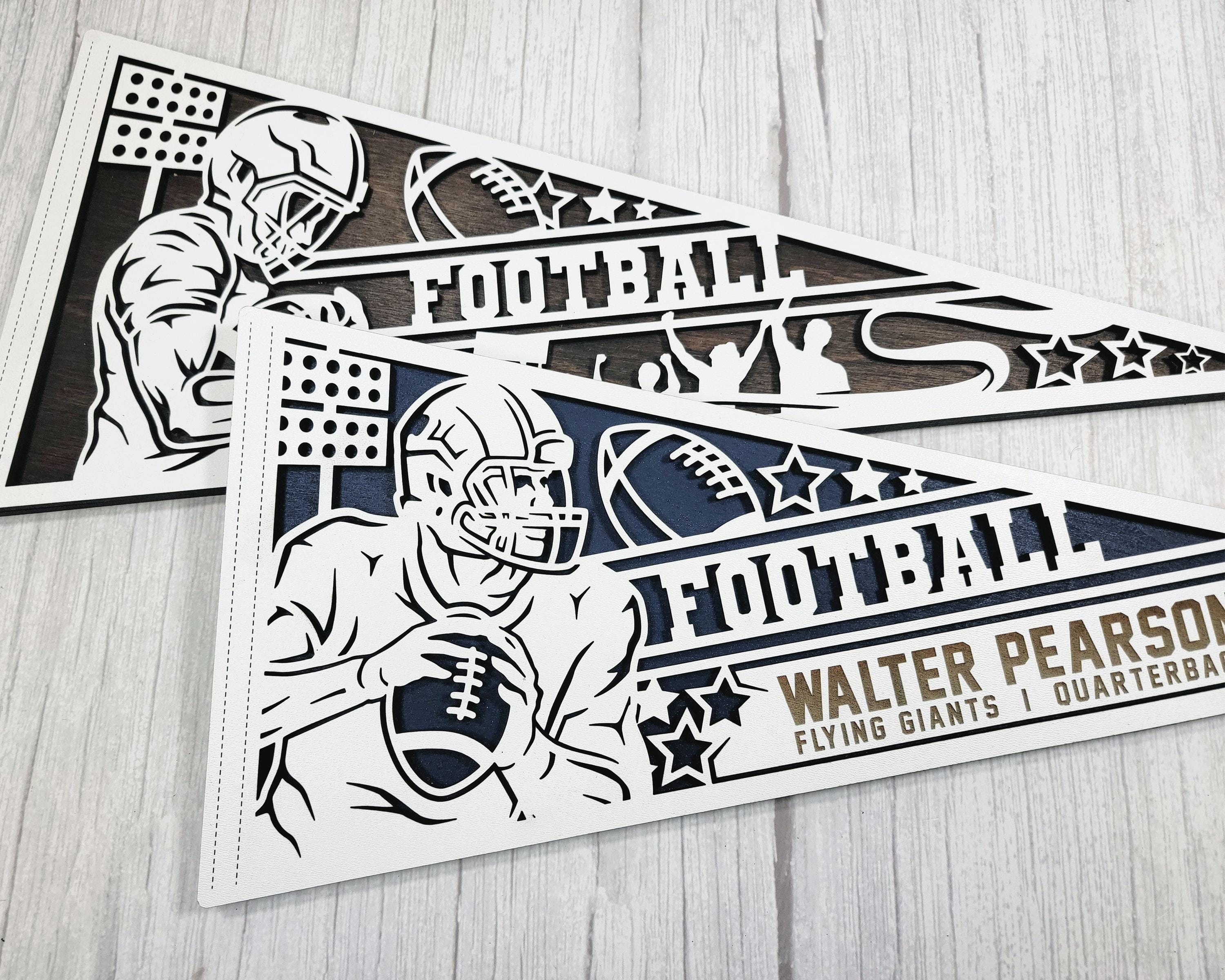 Custom Boy and Girl Football Player Pennants, Personalized Name Player ...