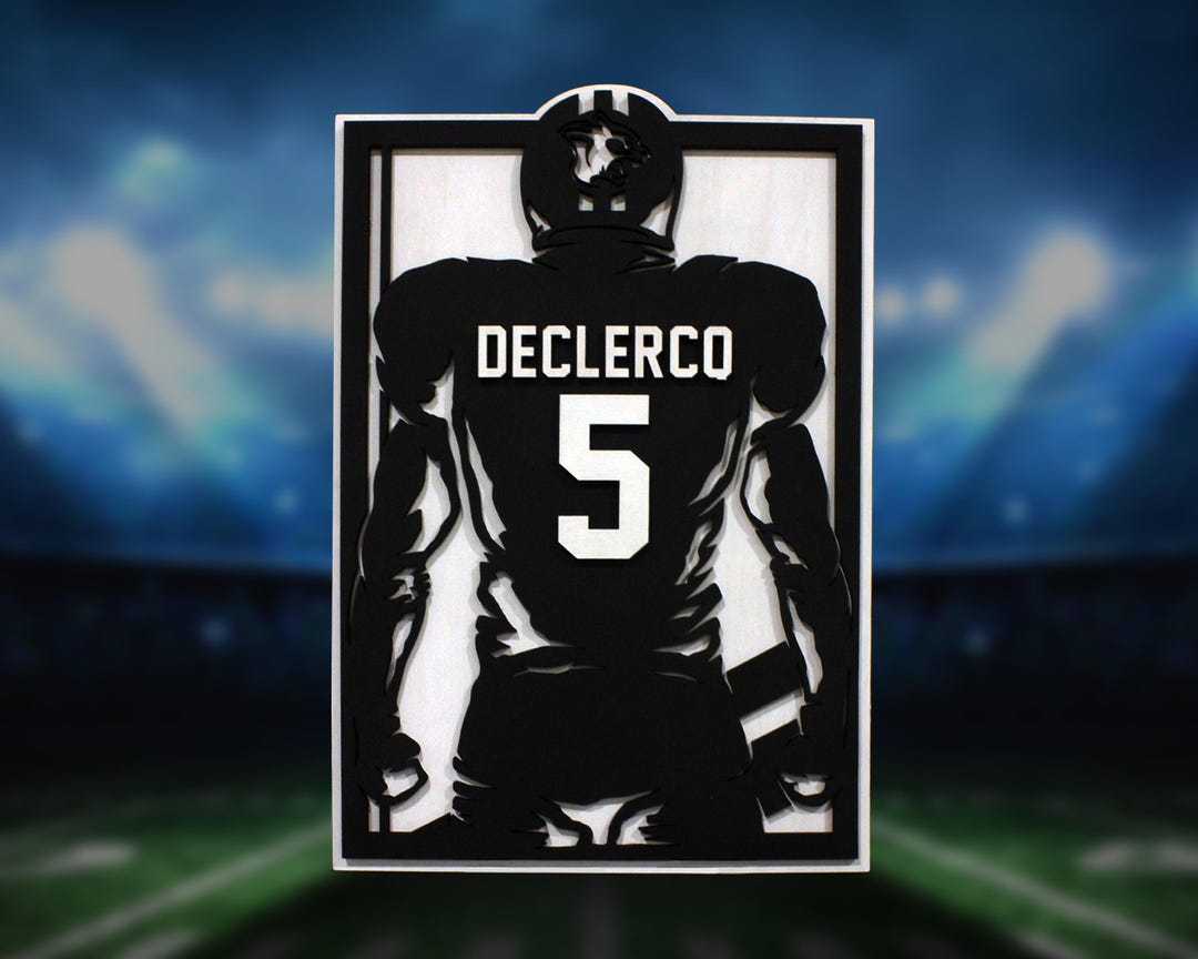 Custom Football Player Sign, Wood Poster, Personalized Name Player Sign ...