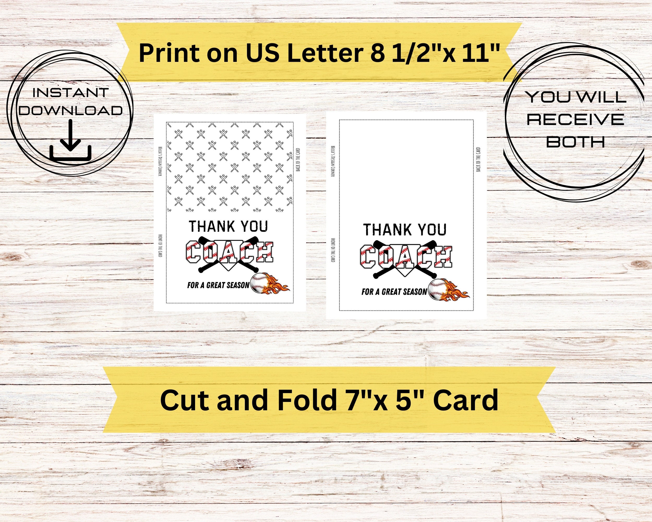 Baseball Thank You Card, Baseball Coach, Thank You Card, Coach Card ...