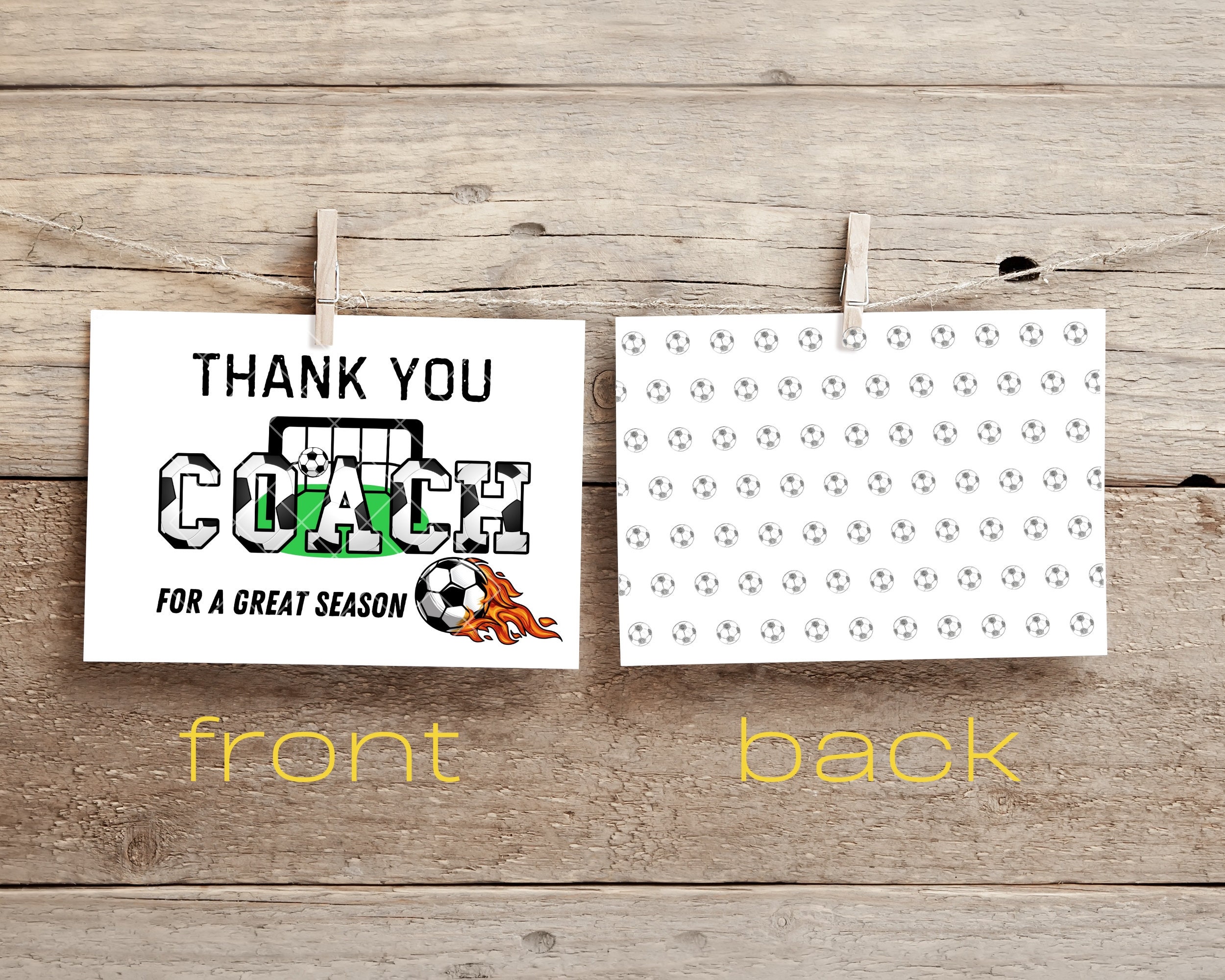 Soccer Thank You Card, Soccer Coach Card, Thank You Coach for a Great ...