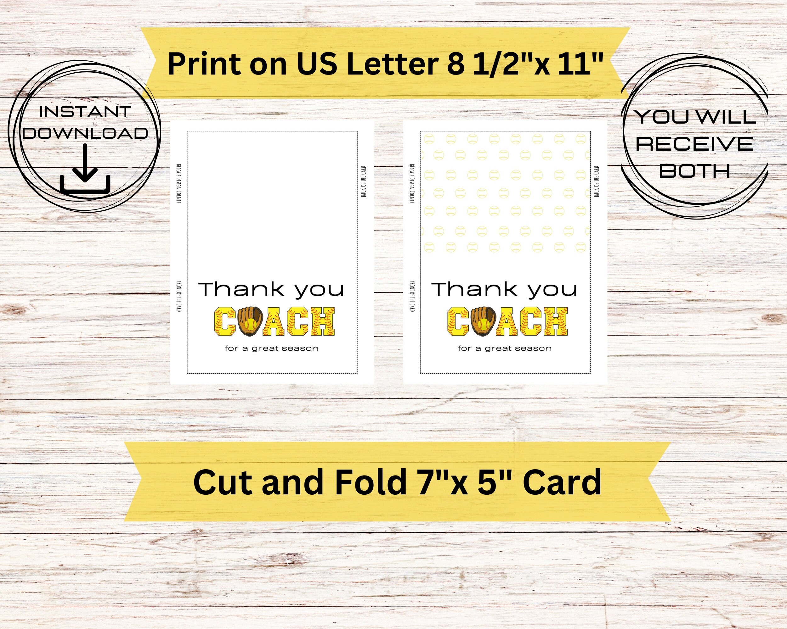 Softball Thank You Card, Coach Card, Thank You Coach, Thank You Coach ...