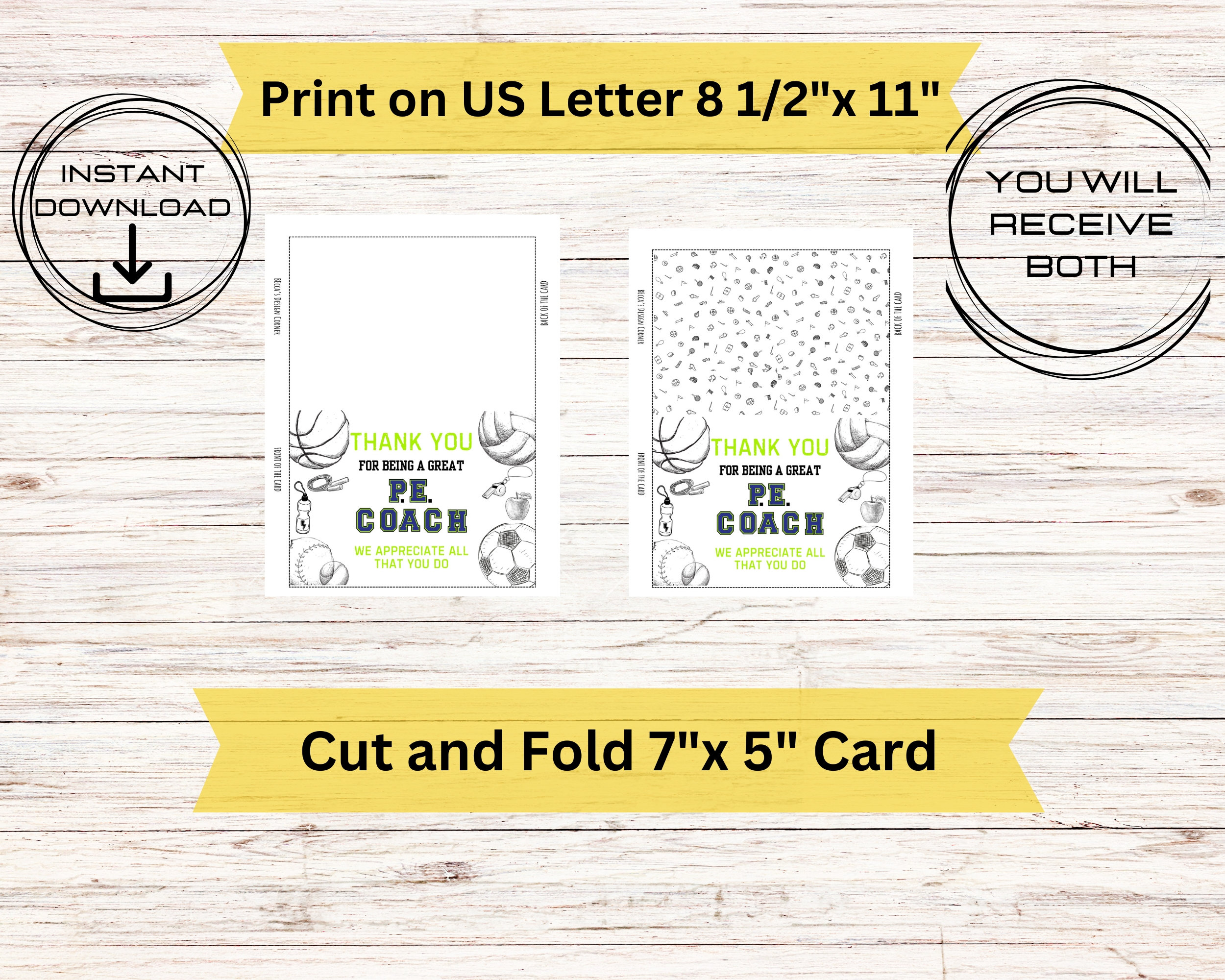 Thank You PE Coach, Teacher Appreciation, Specials Card, PE Teacher ...