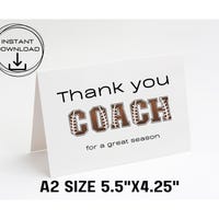 Soccer Coach Thank You Card - Etsy