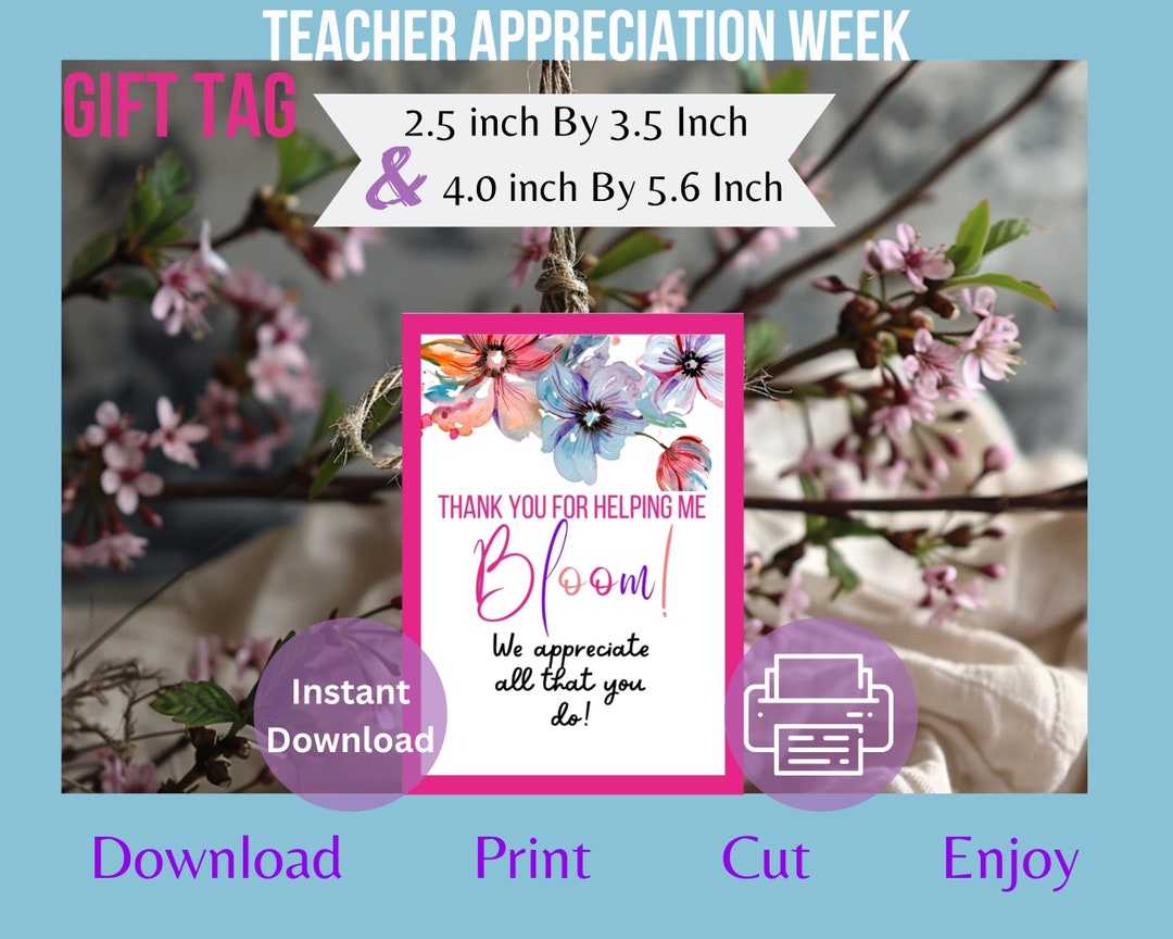 Teacher Appreciation Tags, Gift Tags for Teacher Gifts, Helping Me ...