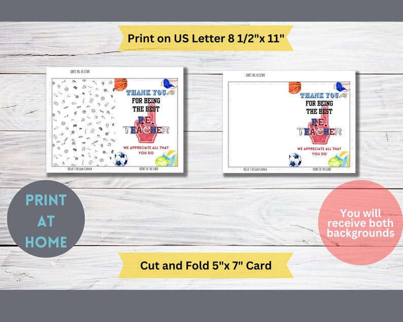 PE Teacher Card, PE Coach Card, Physical Education, Gym Teacher Card ...