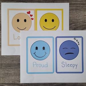 Set of 16 Printable Emotion Cards, Emotion Posters, Teaching Emotions ...