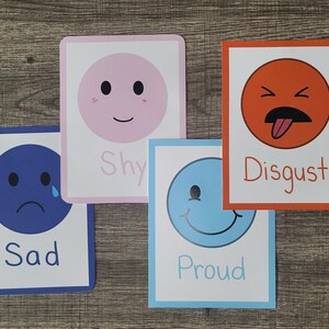 Set of 16 Printable Emotion Cards, Emotion Posters, Teaching Emotions ...