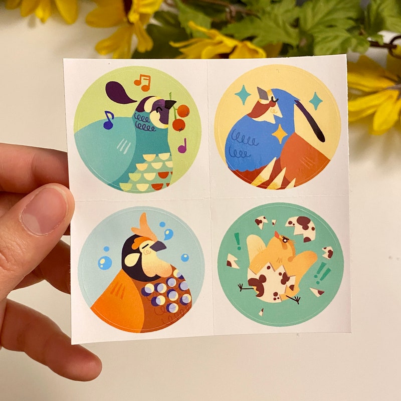 Quail Stickers - Etsy