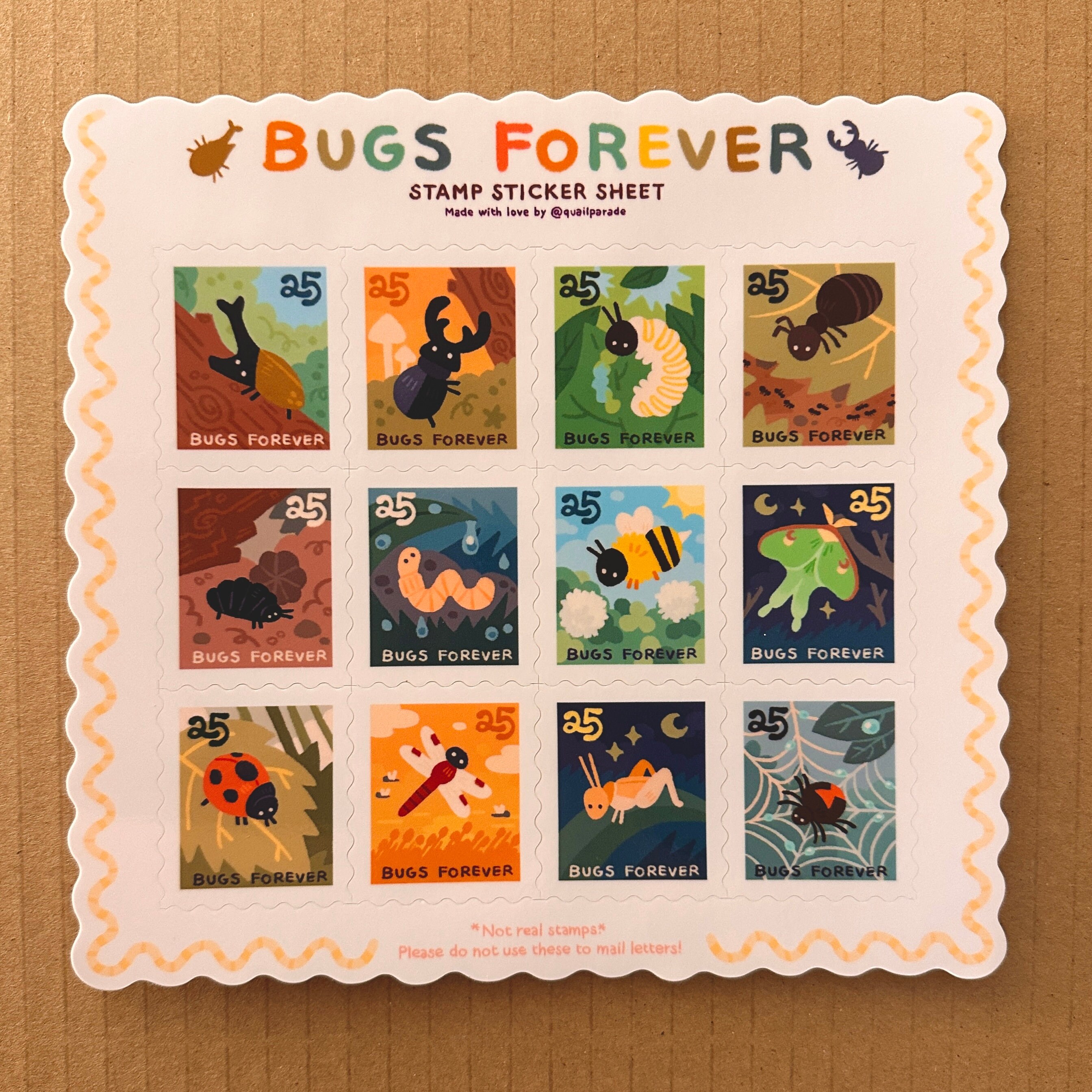 Bugs Forever Stamp Sticker Sheet - Etsy