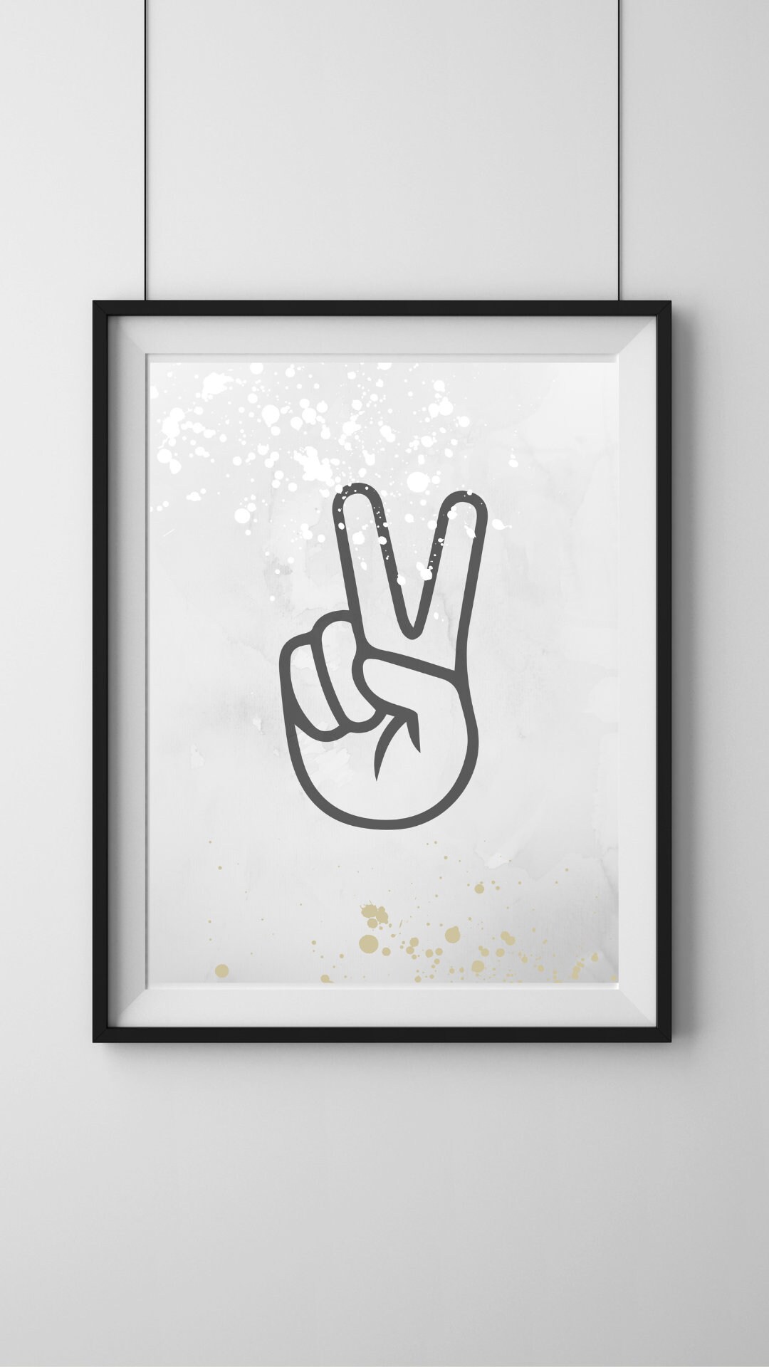 Peace Sign Printable Wall Art, Peace Sign Hand Print, Cool Peace Poster ...