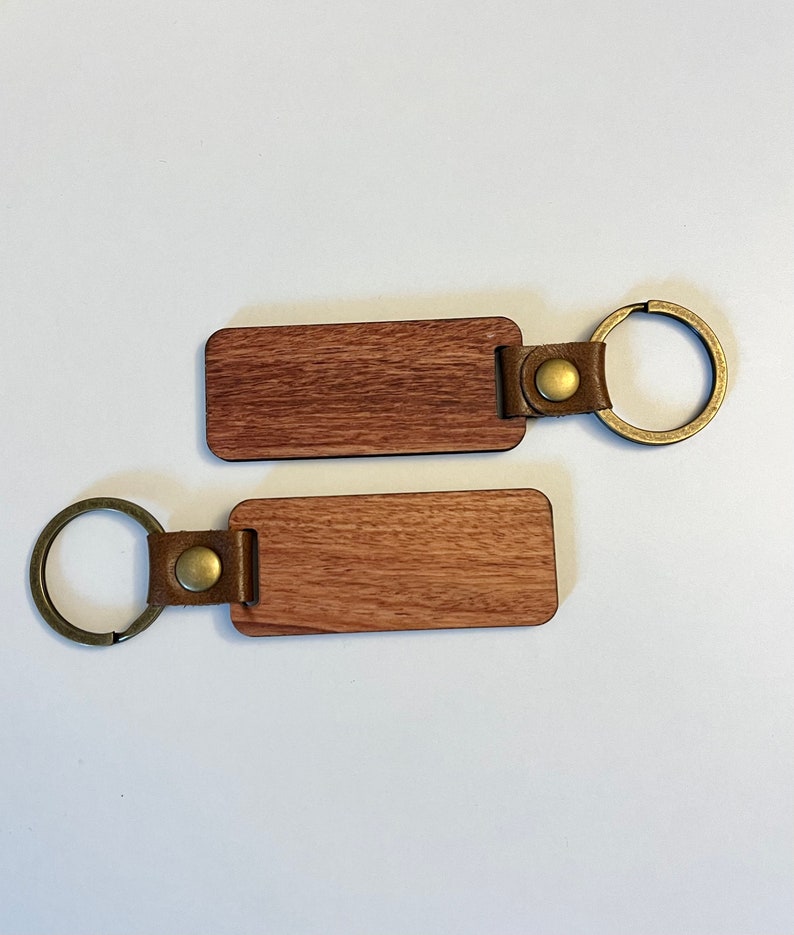 Blank Wood Rectangular Keychain, Craft Blanks, Glowforge Blanks, Wood ...