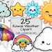 Kawaii Weather Clipart. PNG Format. Transparent Background. - Etsy