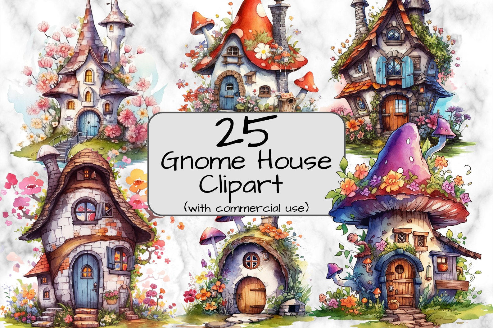 Gnome House Clipart Scrapbook