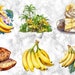 Watercolor Banana Clipart. Fruit Clipart. PNG Format. Transparent ...