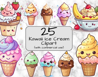 Tropical Ice Cream Clipart Tropical Summer Vacation Clipart - Etsy