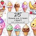 Kawaii Ice Cream Clipart. Digital Art & Sublimation. PNG Format ...