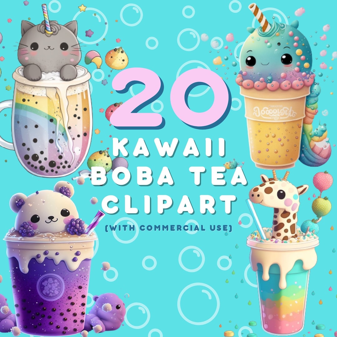 Kawaii Boba Tea Clipart, Bubble Tea Sublimation, Kawaii Png, Food ...