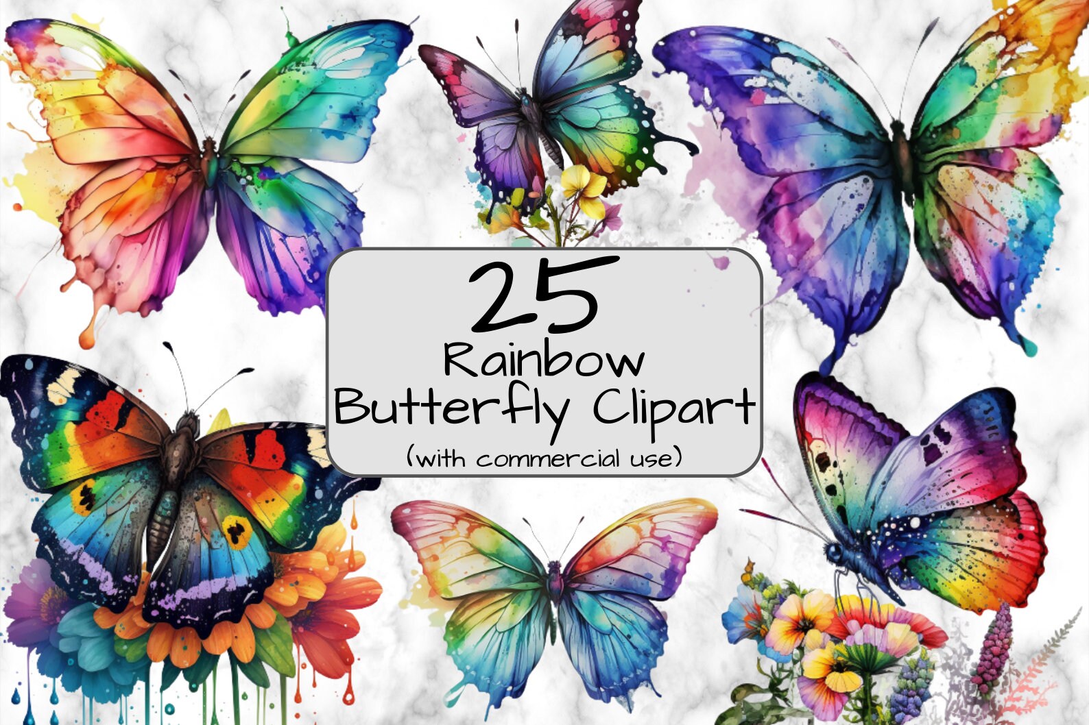 150 Butterfly MEGAPACK. Watercolor Clipart. Spring Clipart. - Etsy