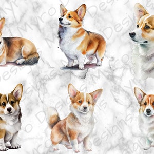 Watercolor Corgi Clipart. Digital Art & Sublimation. PNG Format. Dog ...